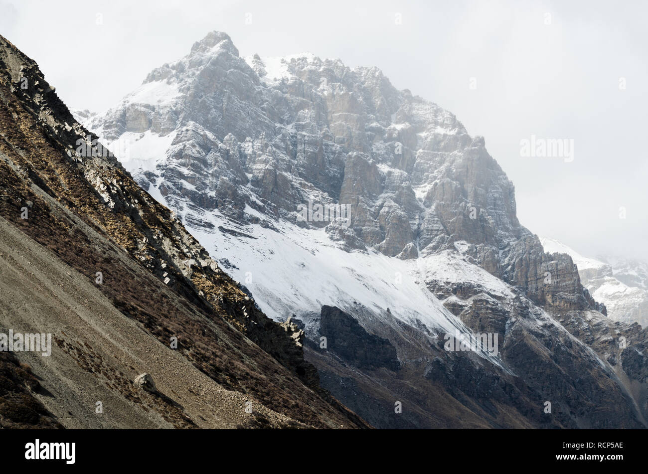 Rock formation in Yak Kharka, Annapurna Circuit, Nepal Stock Photo - Alamy