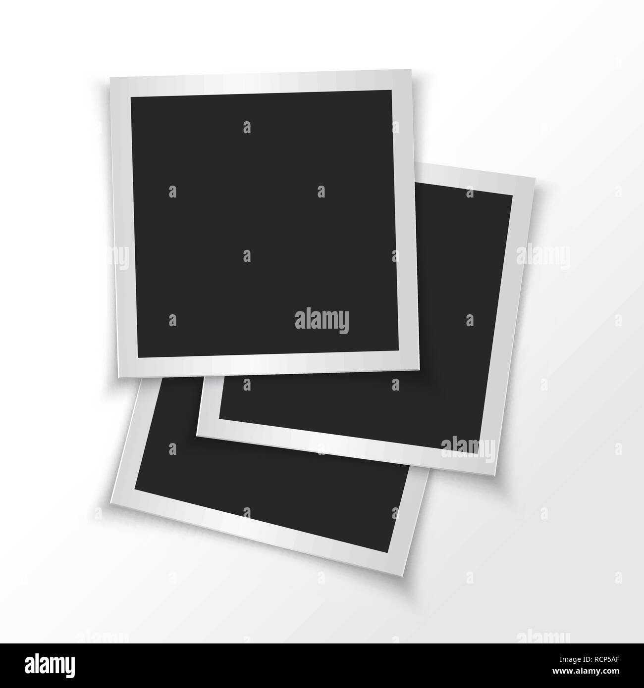 Set of paper photo frames isolated. Vector illustration. Empty photo ...