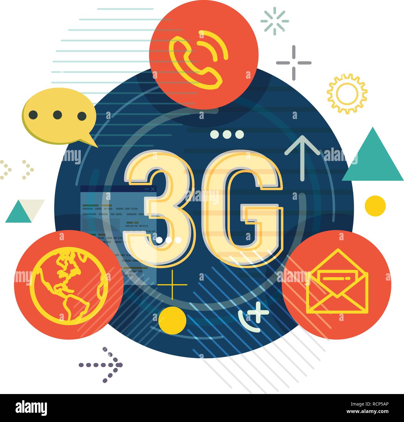 Telecom Technology 4G Advantage Illustration as EPS 10 File Stock ...