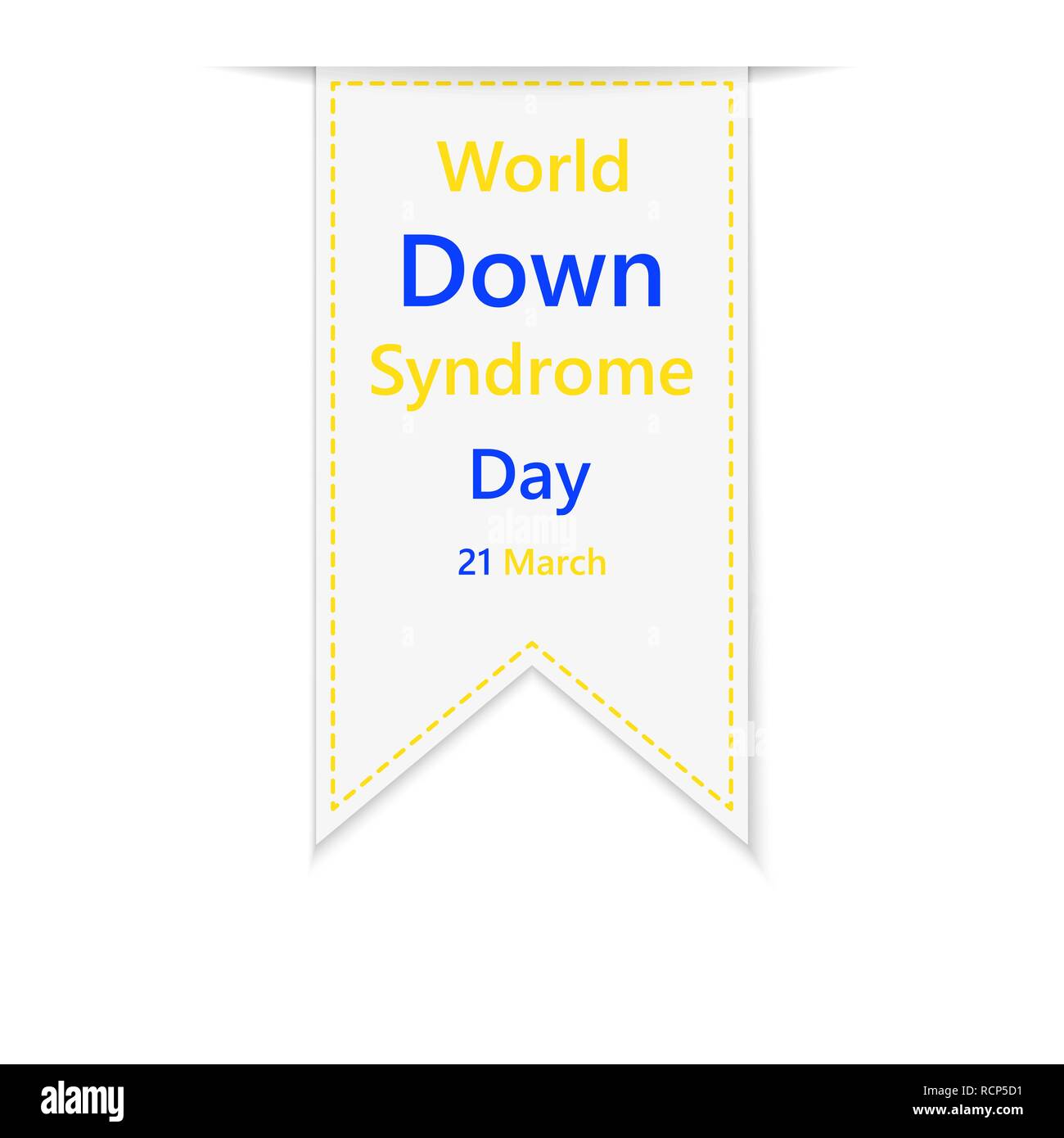 Ribbon for world Down Syndrome day. Vector illustration. 21 March ...