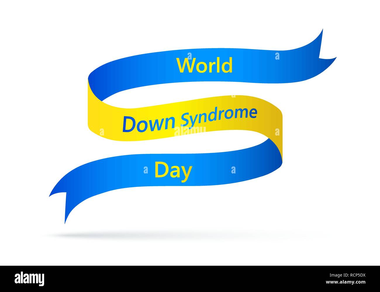 Ribbon for world Down Syndrome day. Vector illustration. 21 March ...
