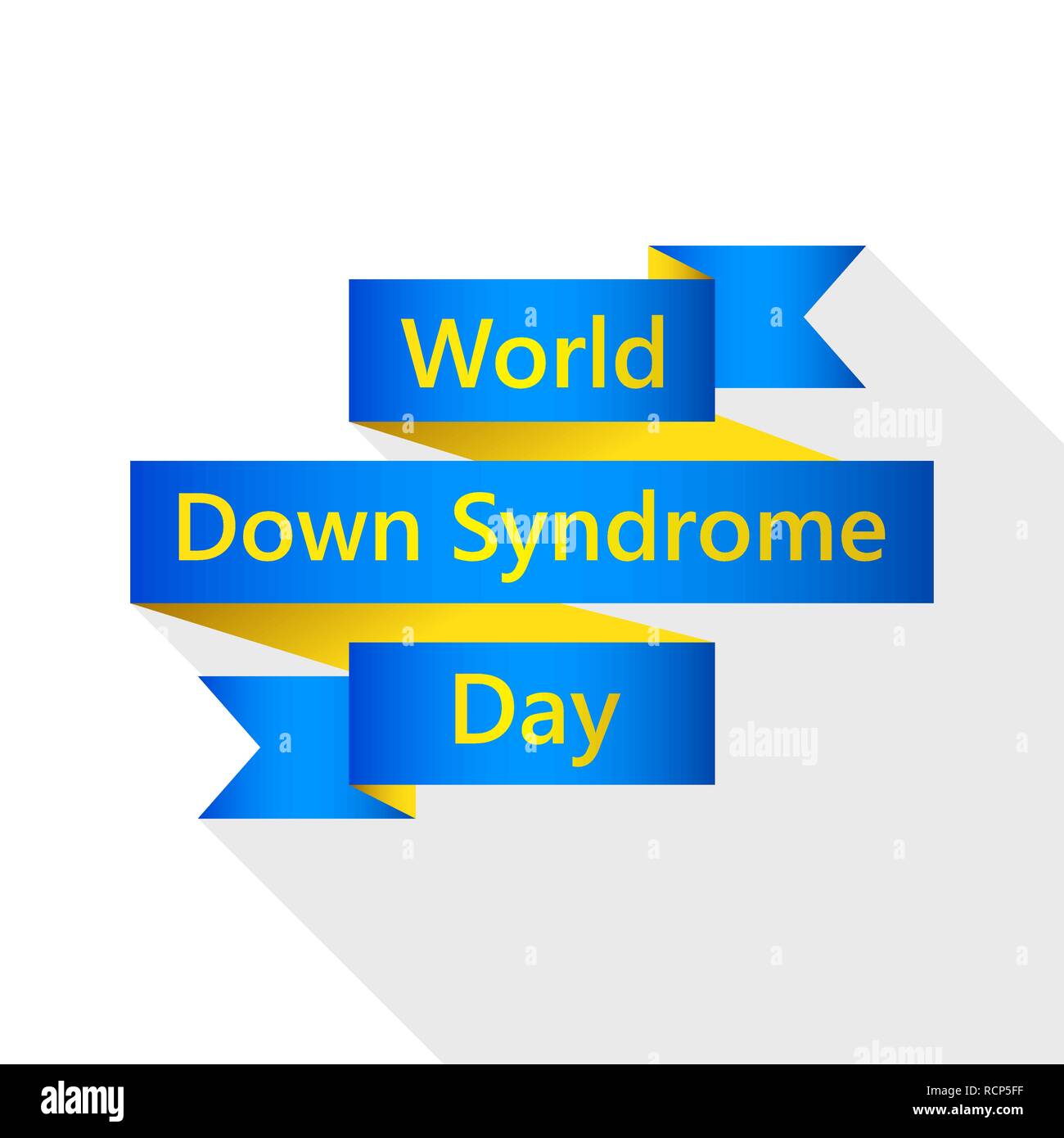 Ribbon for world Down Syndrome day. Vector illustration. 21 March ...