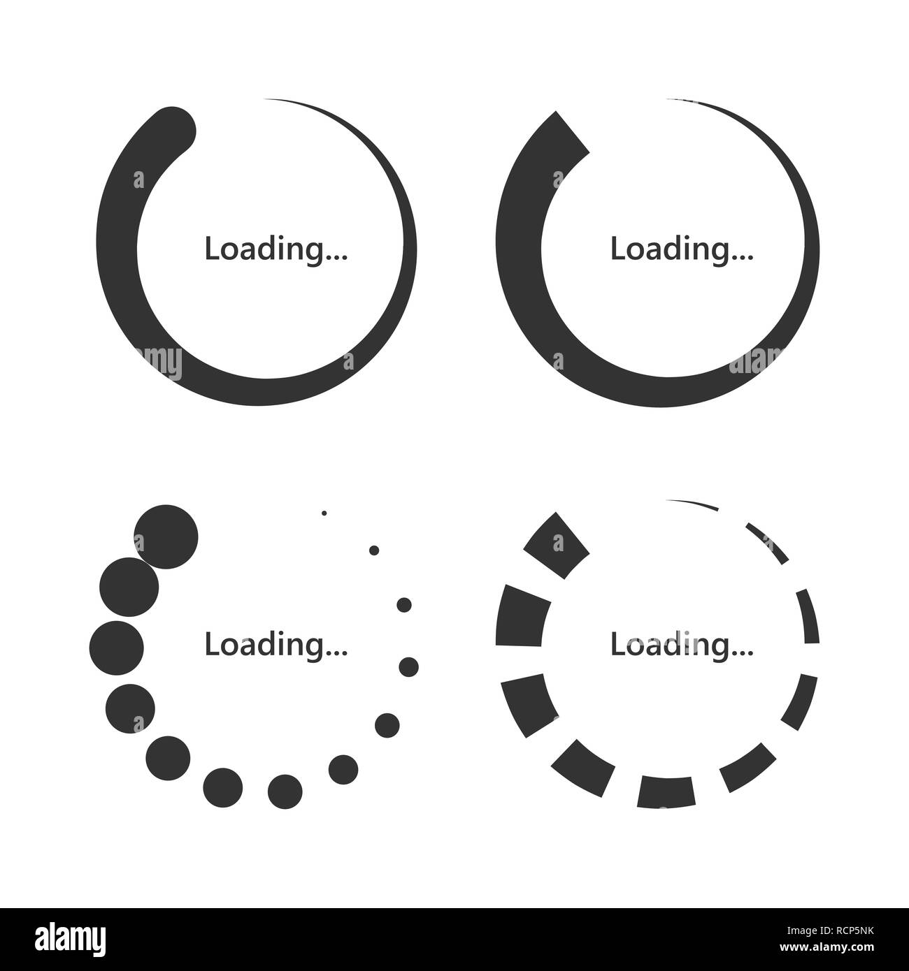 Set of round Loading bar icons. Vector illustration. Download signs in ...