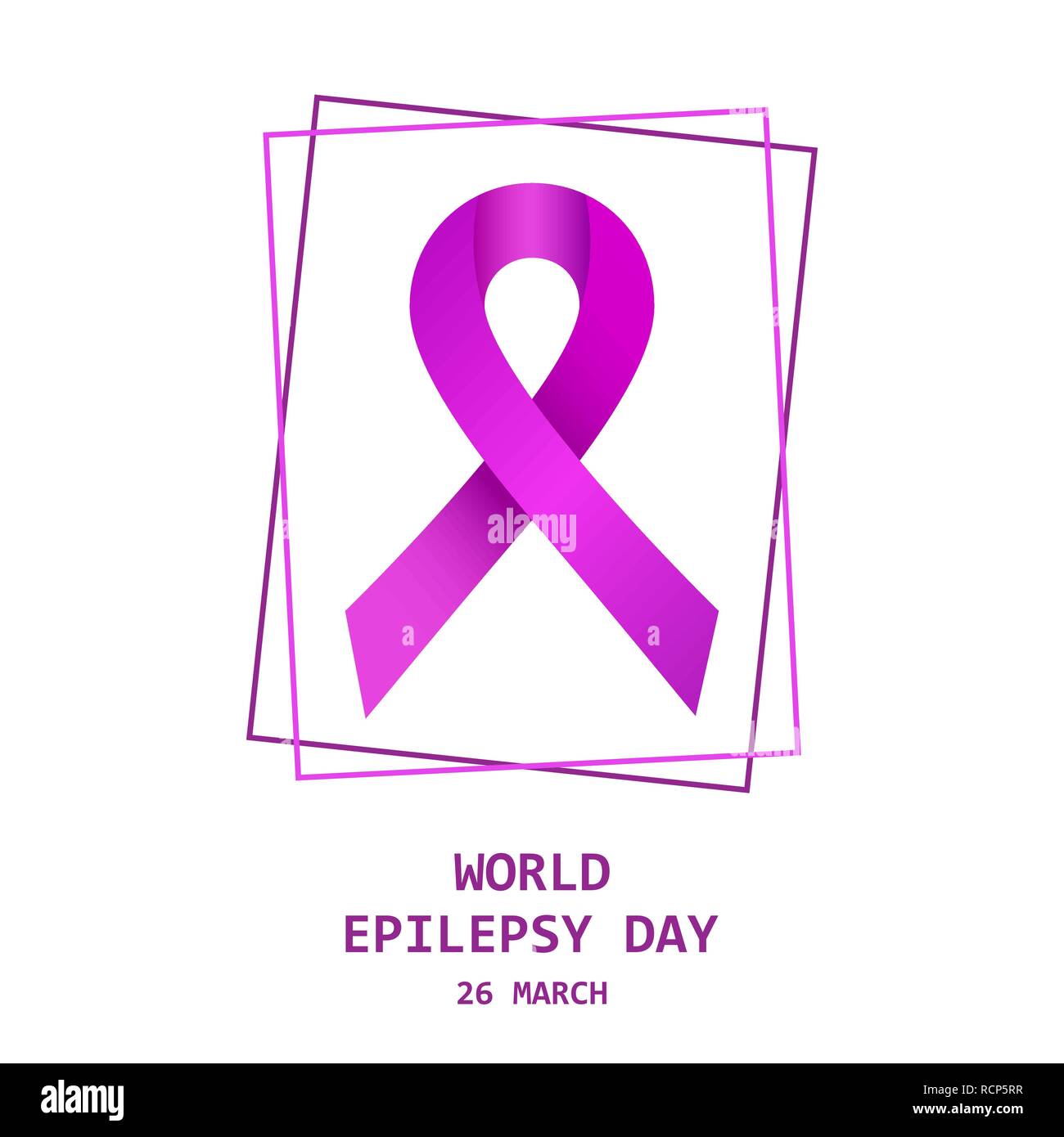 Symbol of the world Epilepsy day. Vector illustration. 26 March. Purple ...