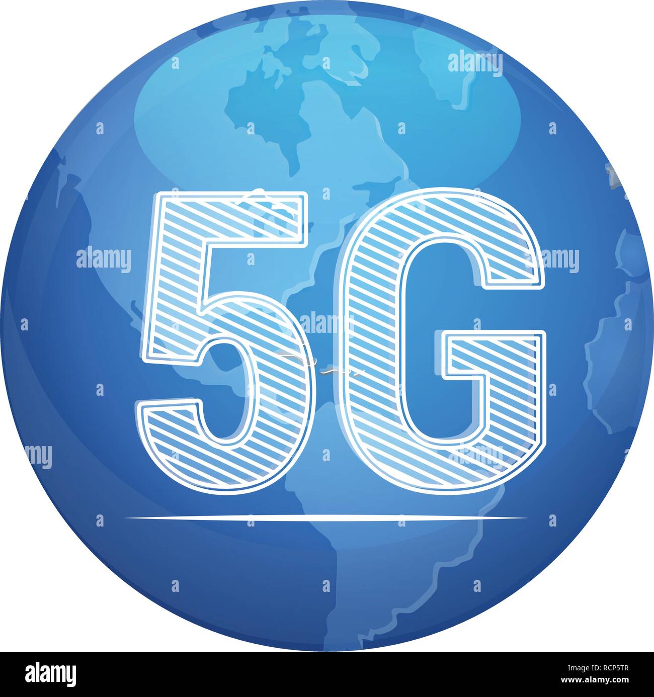 5G Technology accross the Globe - Concept Illustration as EPS 10 File ...