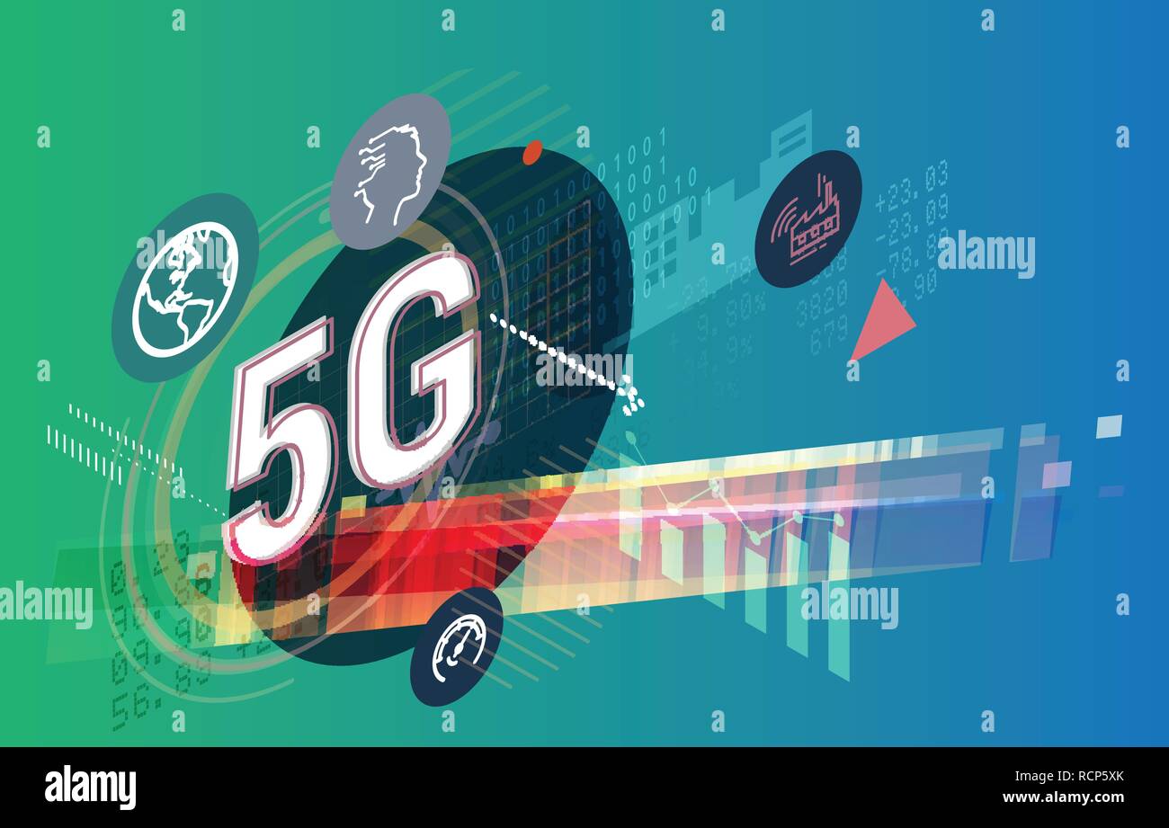 Potential of Telecom Technology 5G - Concept Illustration as EPS 10 ...