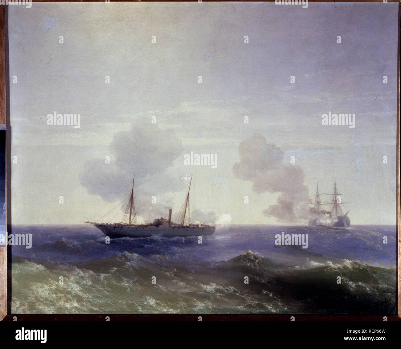 The naval battle between the Russian cruiser Vesta and the Turkish ...