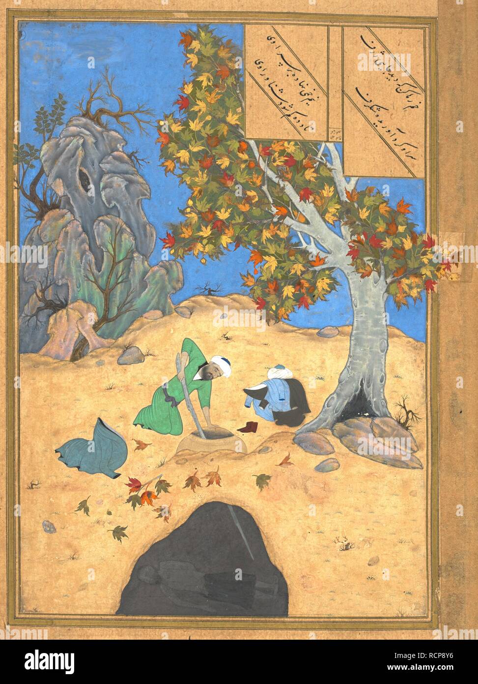 Bishr feeling for the body of his drowned companion Malikha with a ...