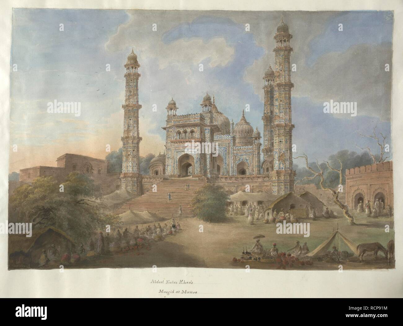 The Mosque of 'Abd al-Nabi at Mathura, still partly covered with tiles ...