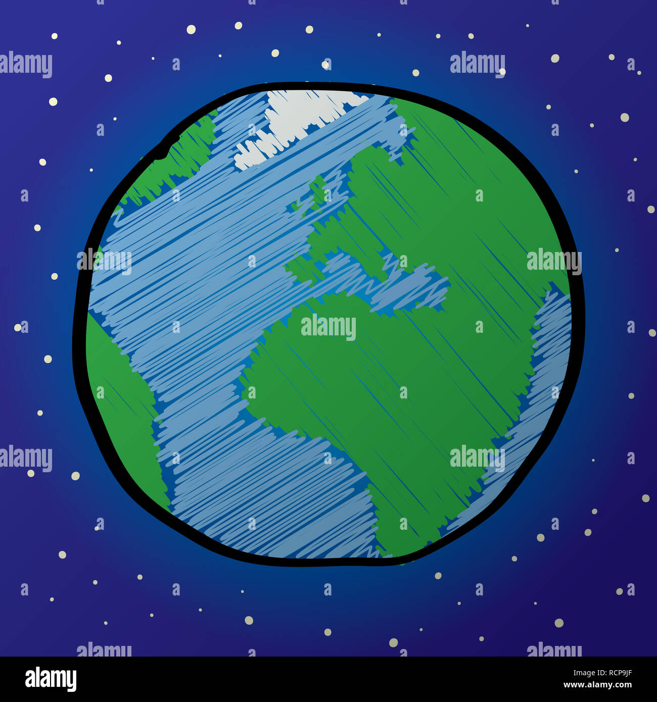 Drawing Sky With Planet Earth