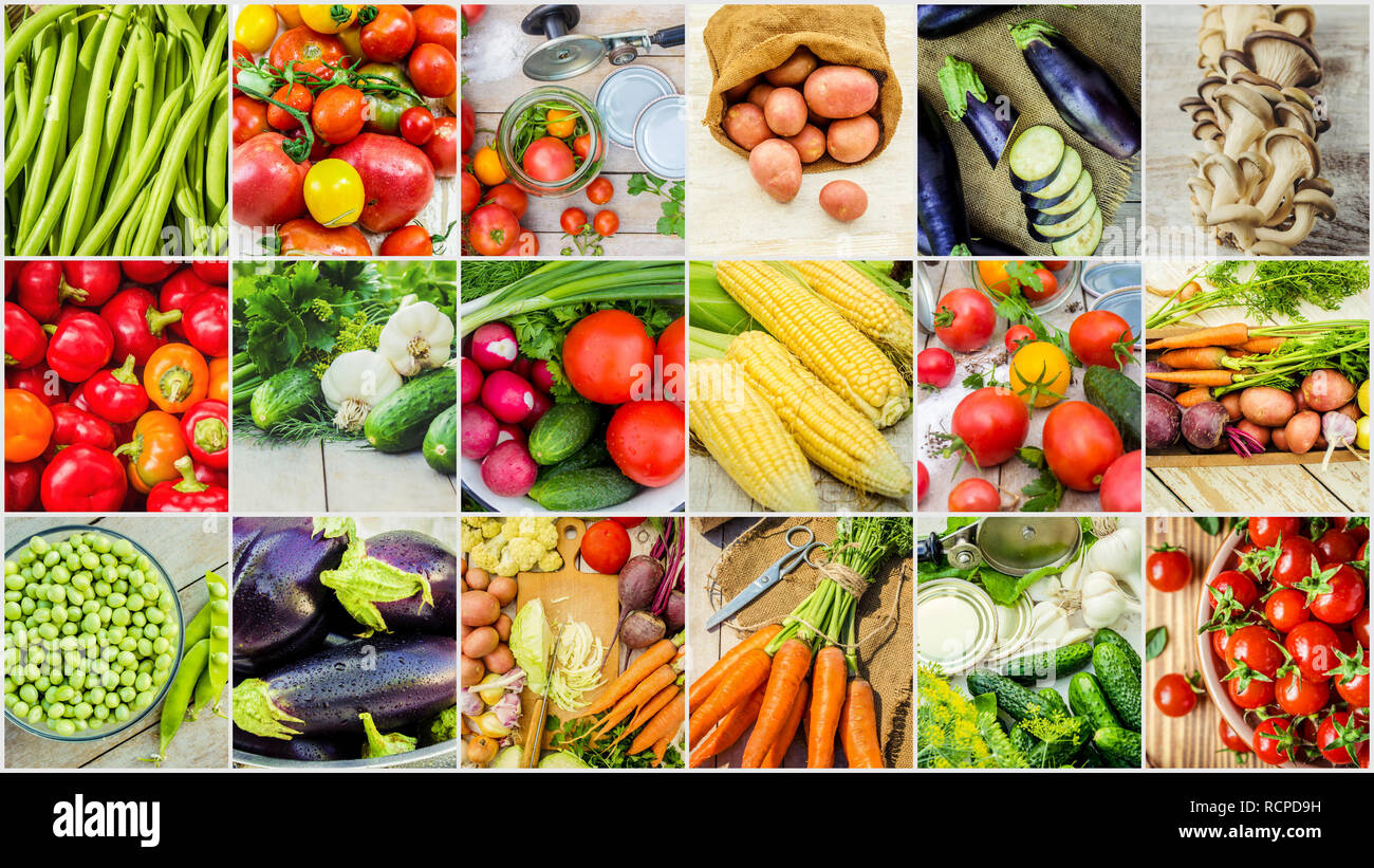 collage of fruits and vegetables in one photo Stock Photo - Alamy