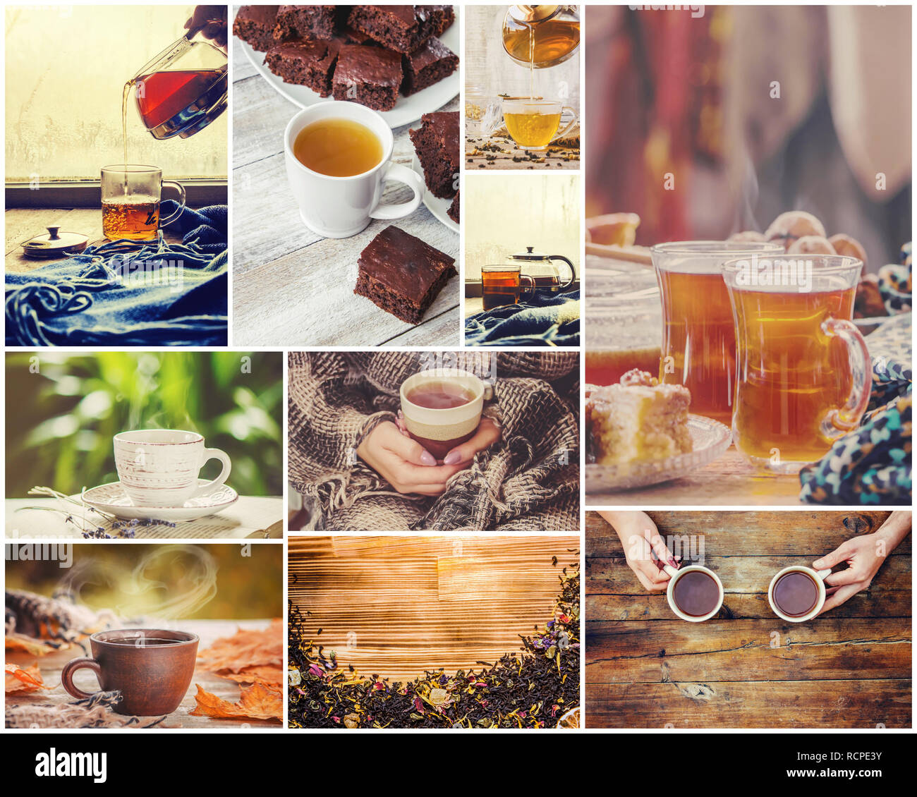 Collage of tea. Selective focus. Food and drink Stock Photo - Alamy