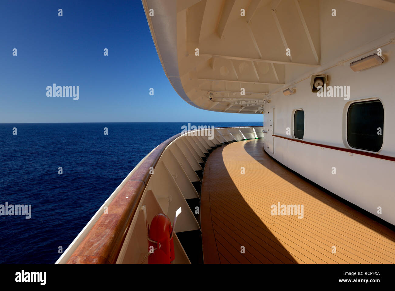 The forward promenade deck of a cruise ship at sea Stock Photo - Alamy