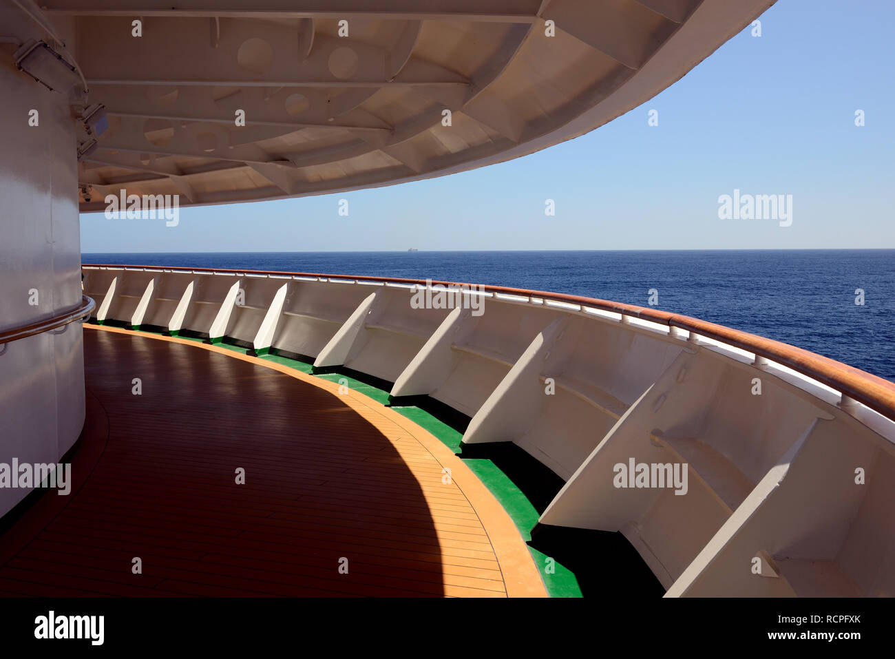 The forward promenade deck of a cruise ship at sea Stock Photo - Alamy