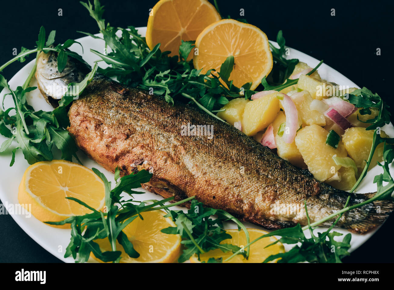 Served fish dish hi-res stock photography and images - Alamy