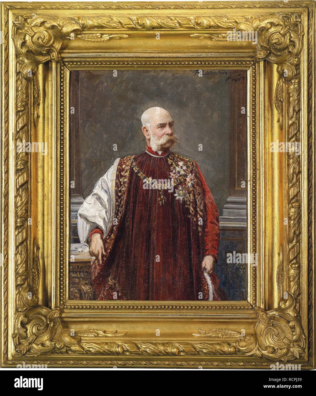 Portrait of Franz Joseph I of Austria as Grand Master of the Golden ...