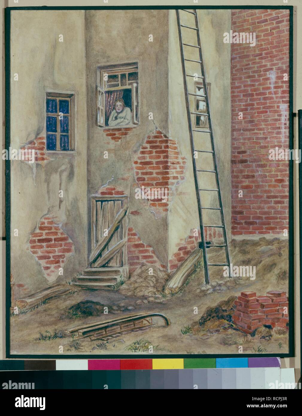 Stage design for the play "The Lower Depths" by M. Gorky. Museum: State ...