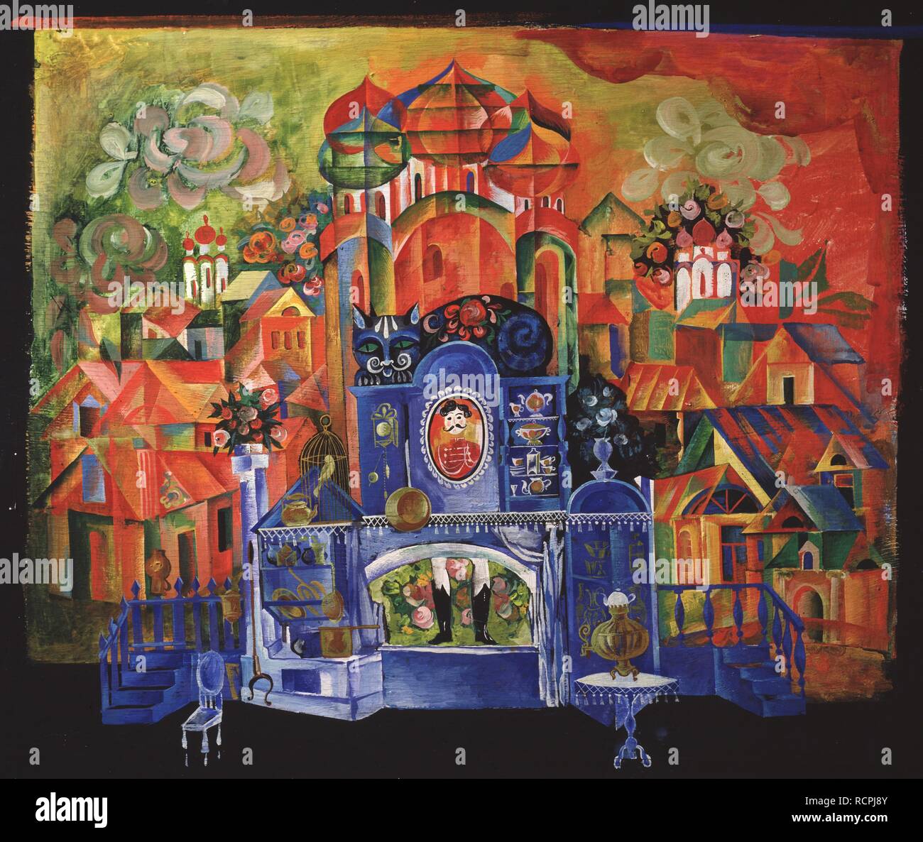 Stage design for the opera Mavra by I. Stravinsky. Museum: A. Pushkin ...
