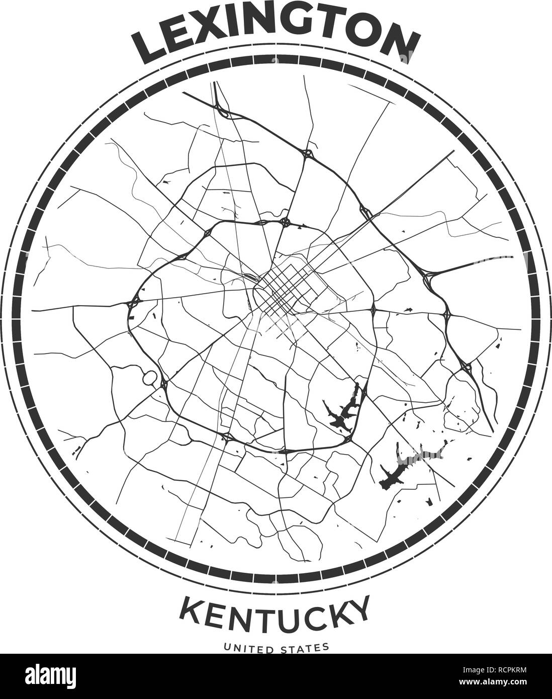 Map of lexington kentucky hi-res stock photography and images - Alamy
