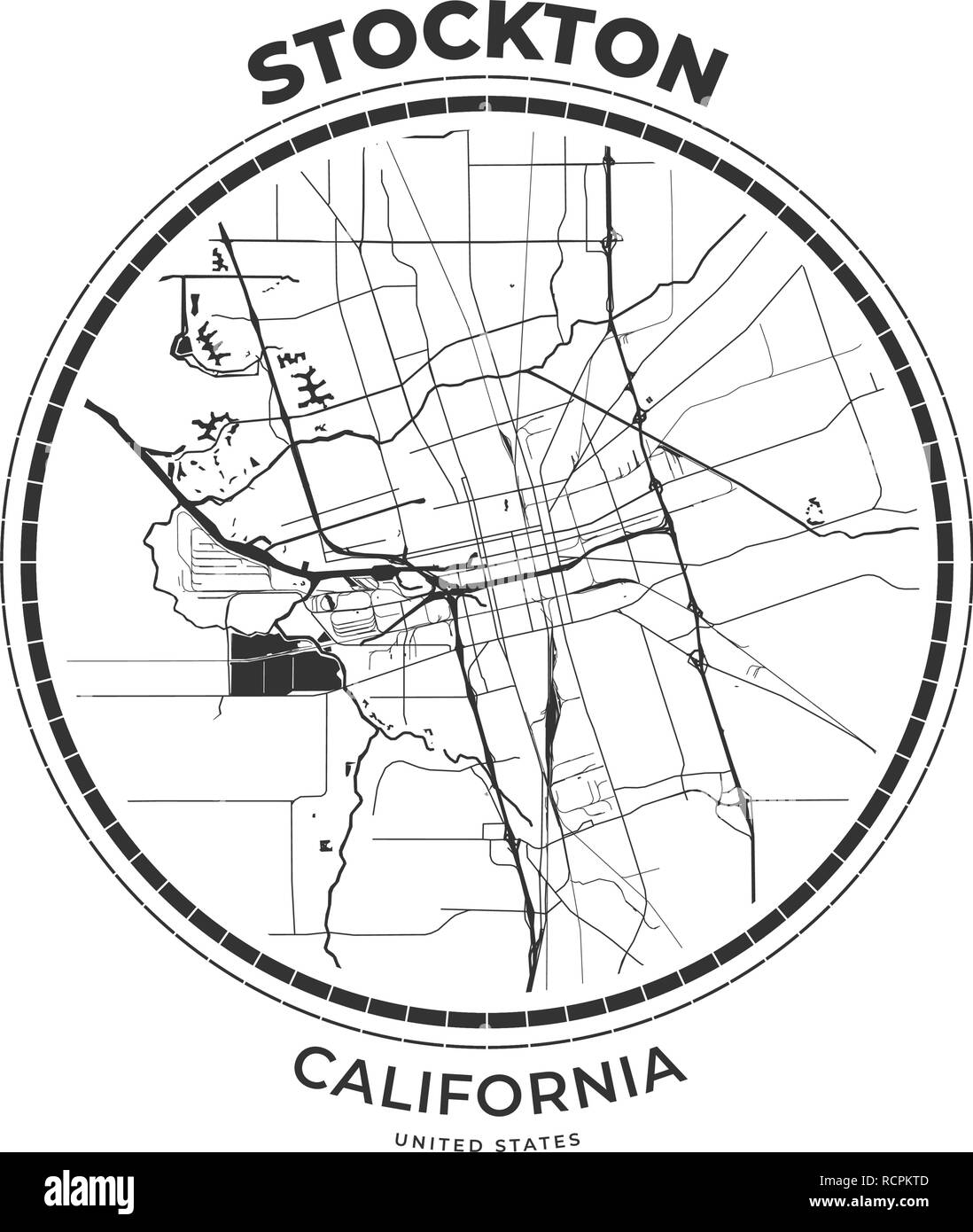 Map of stockton Stock Vector Images - Alamy
