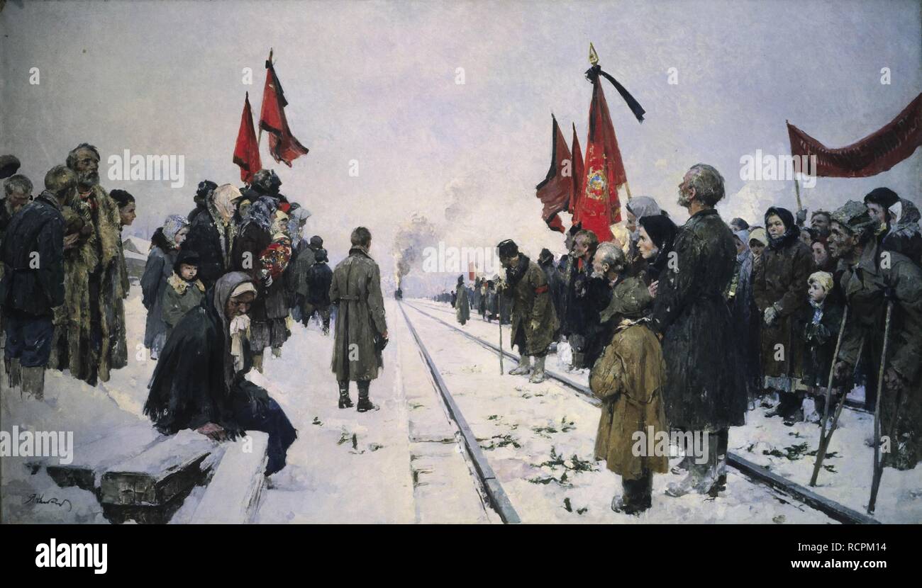 Lenin's death day. Museum: State Russian Museum, St. Petersburg. Author ...