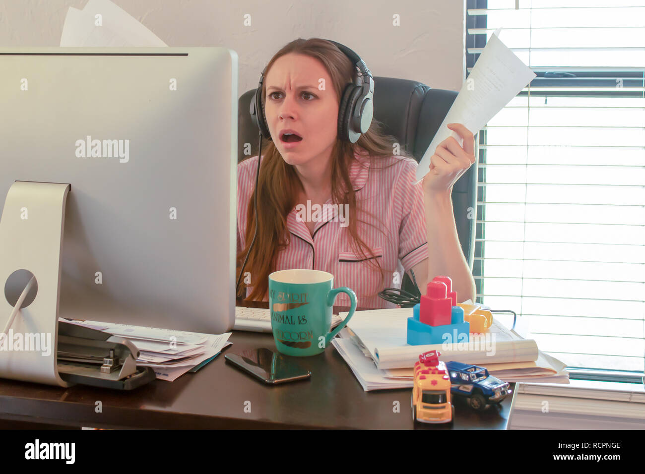 Stress working mother home hi-res stock photography and images - Alamy
