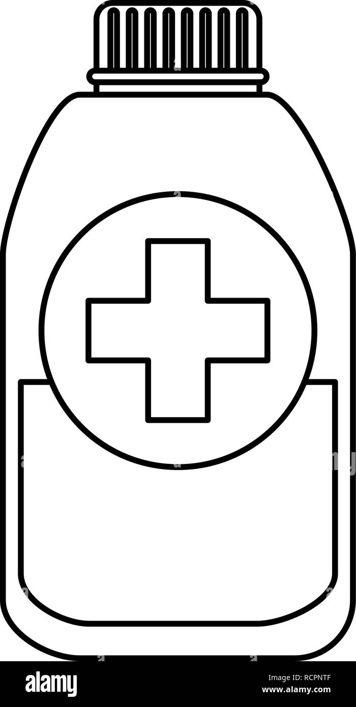 medical bottle pharmacy medication icon vector illustration outline ...