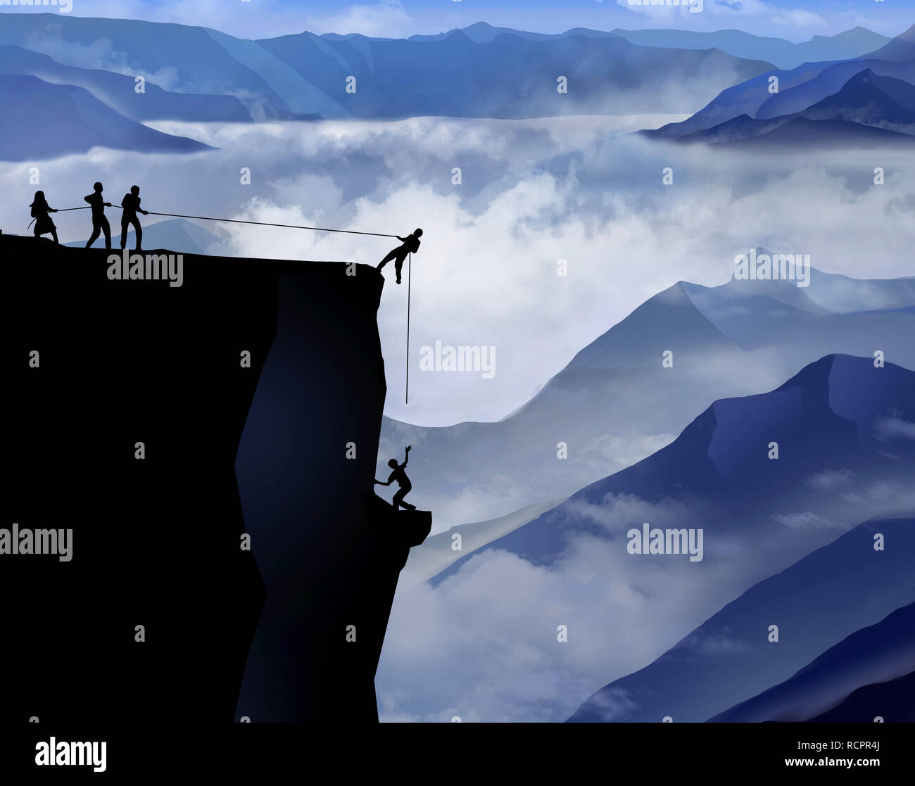 Teamwork to overcome challenges is illustrated here with a view of ...