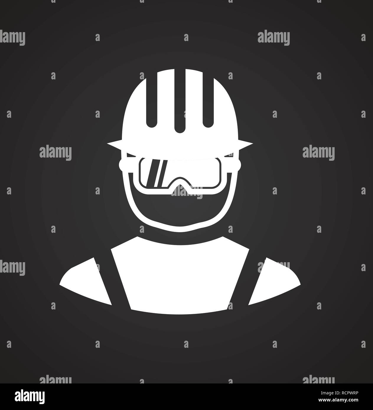 Safety eye protection icon on black background for graphic and web ...