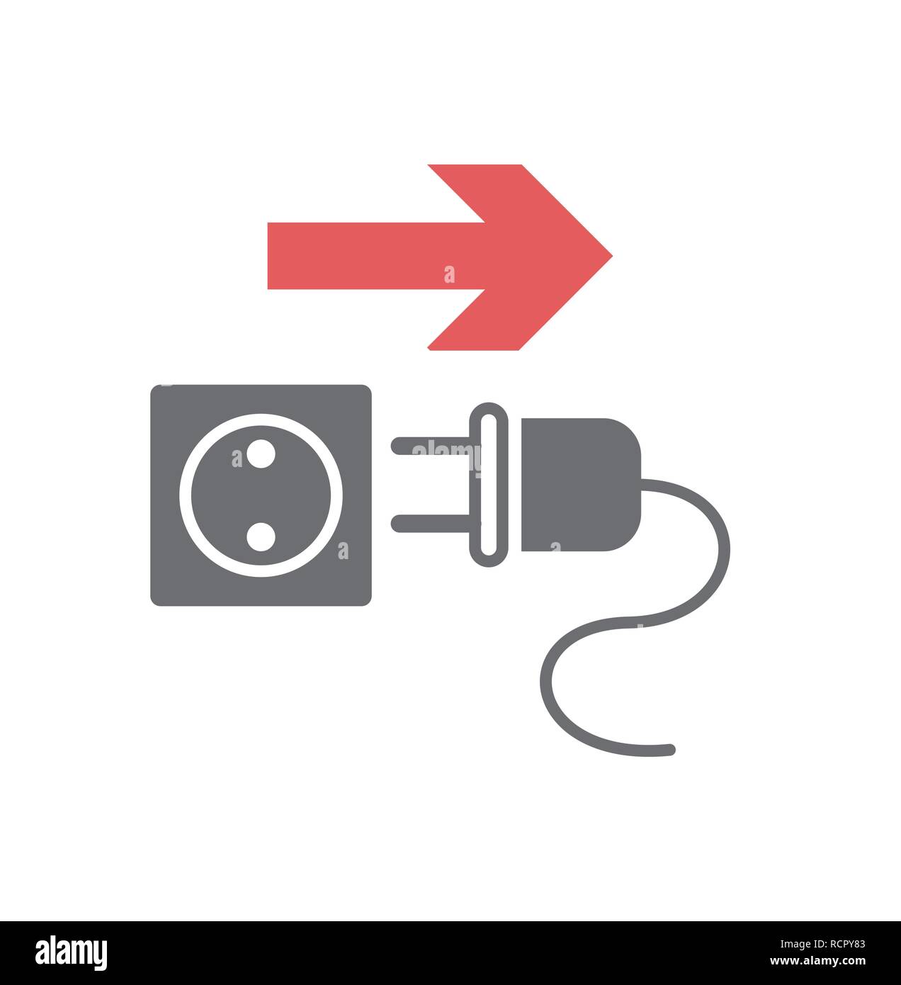 Unplug safety icon on white background for graphic and web design ...