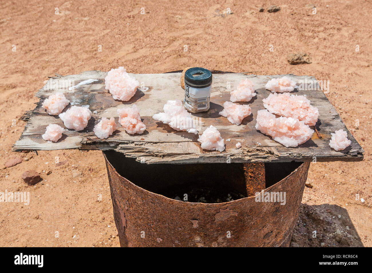 salt crystal for sale, next to D2301 road, Cape cross, Namibia Stock ...