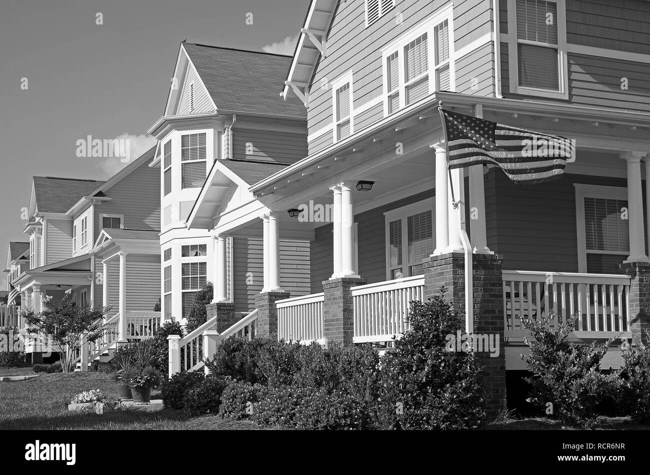 Front door american home Black and White Stock Photos & Images - Alamy