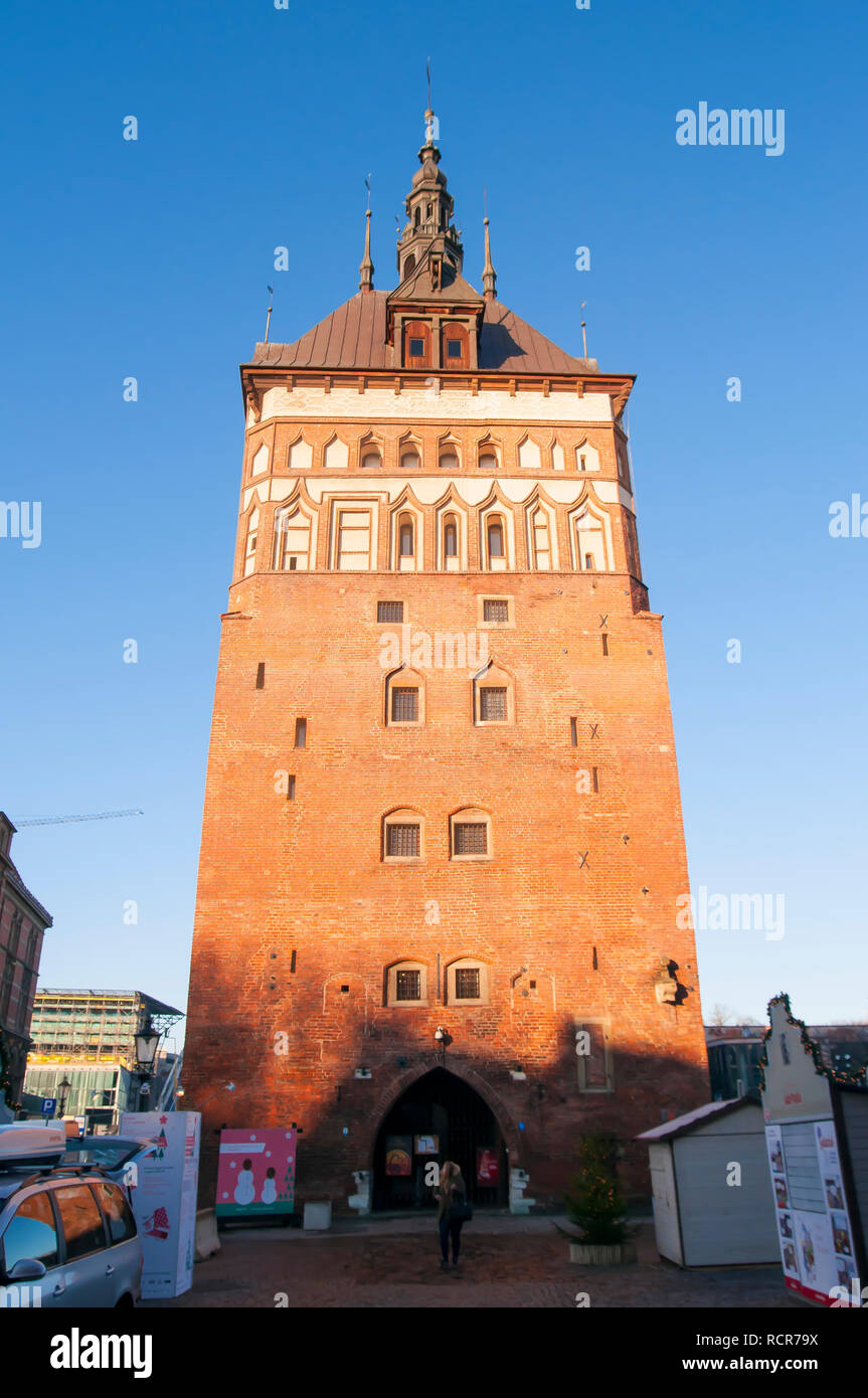 Old prison tower with clear sky background. Now Amber Museum. Branch of ...