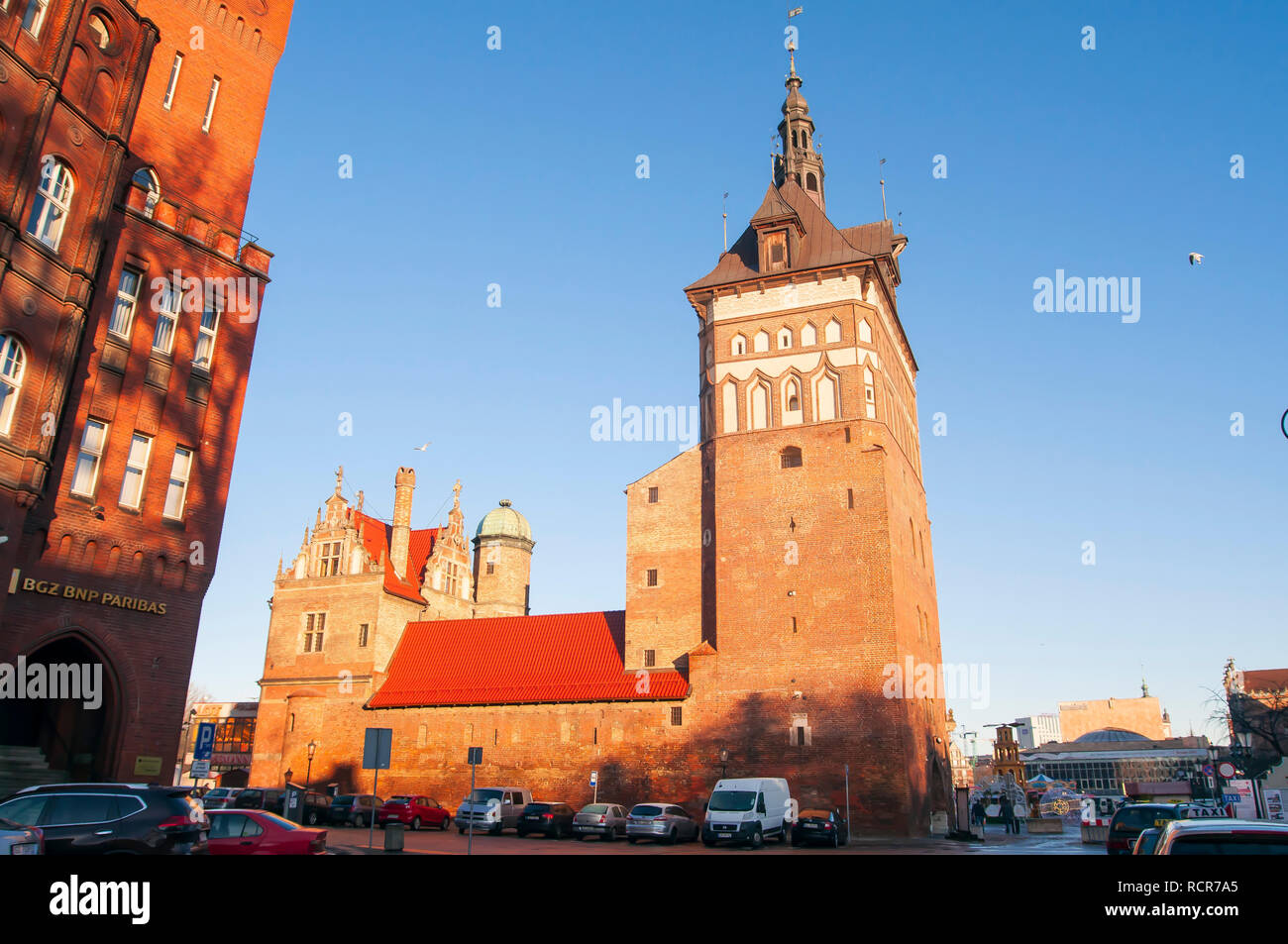 Old prison tower with clear sky background. Now Amber Museum. Branch of ...