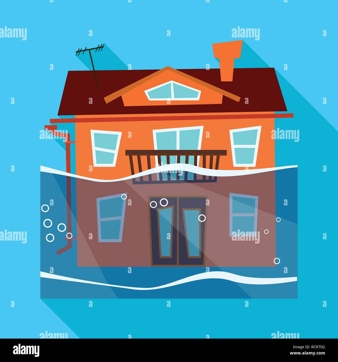 flood,deluge,road,house,water,misfortune,rain,aqua,storm,wet,collapse ...