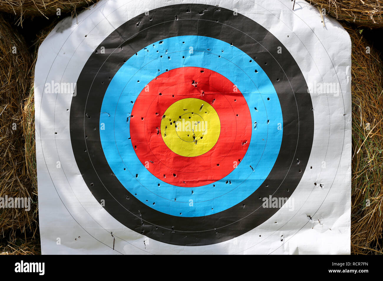 Colorful target template for sport shooting competition. Used target ...
