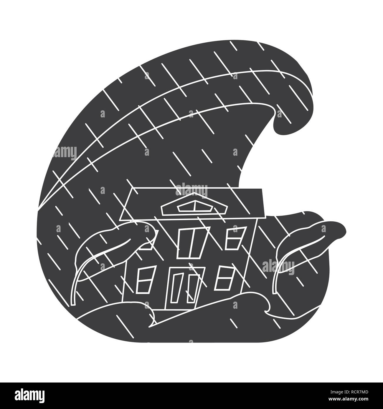 Vector illustration of calamity and crash sign. Collection of calamity ...