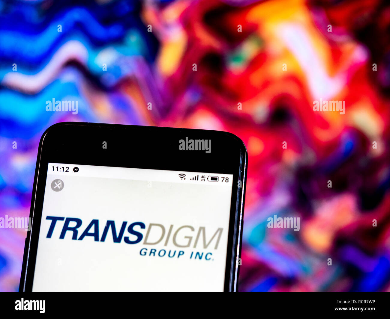TransDigm Group Manufacturing company logo seen displayed on smart ...