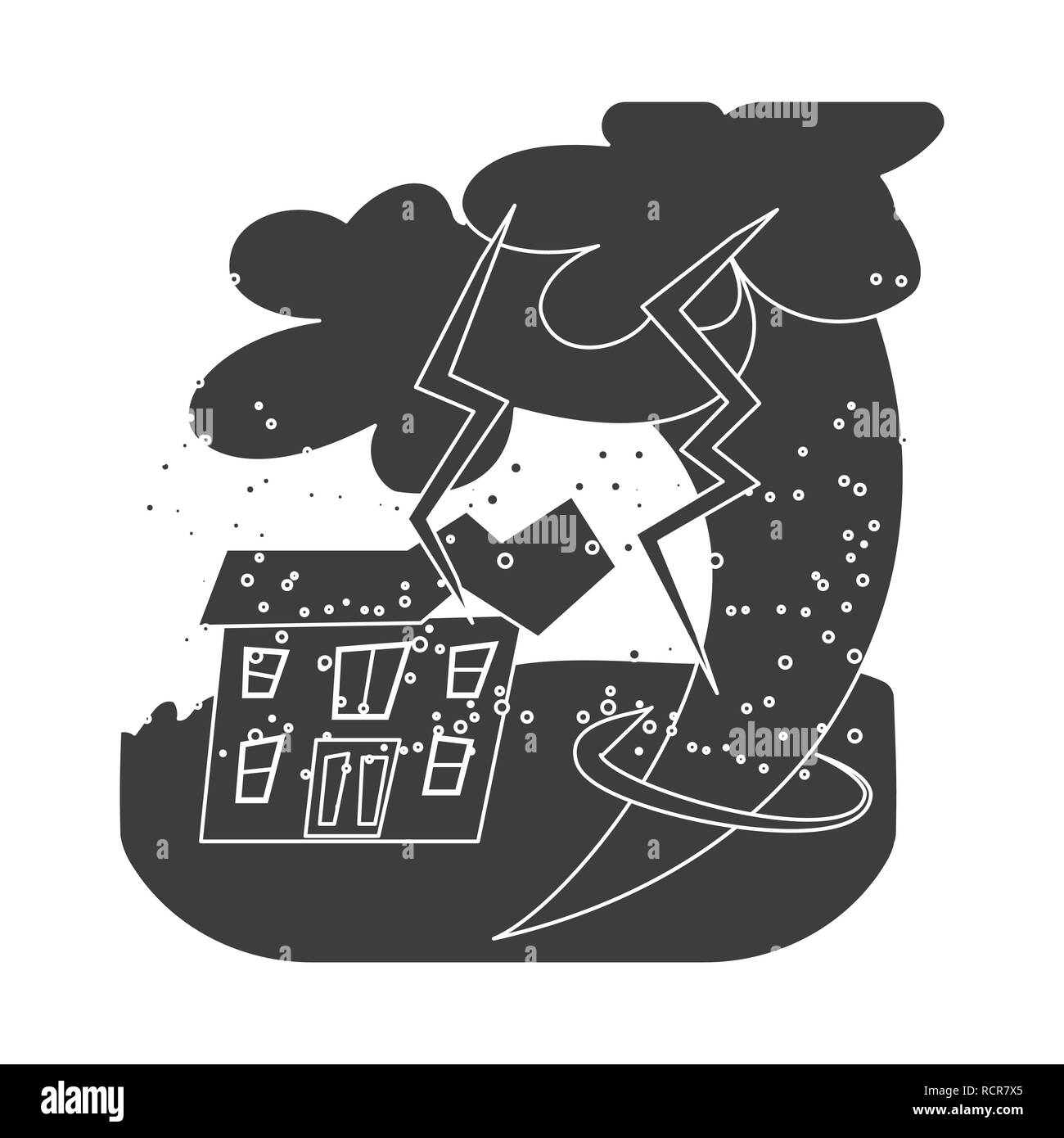 Vector illustration of calamity and crash symbol. Collection of ...
