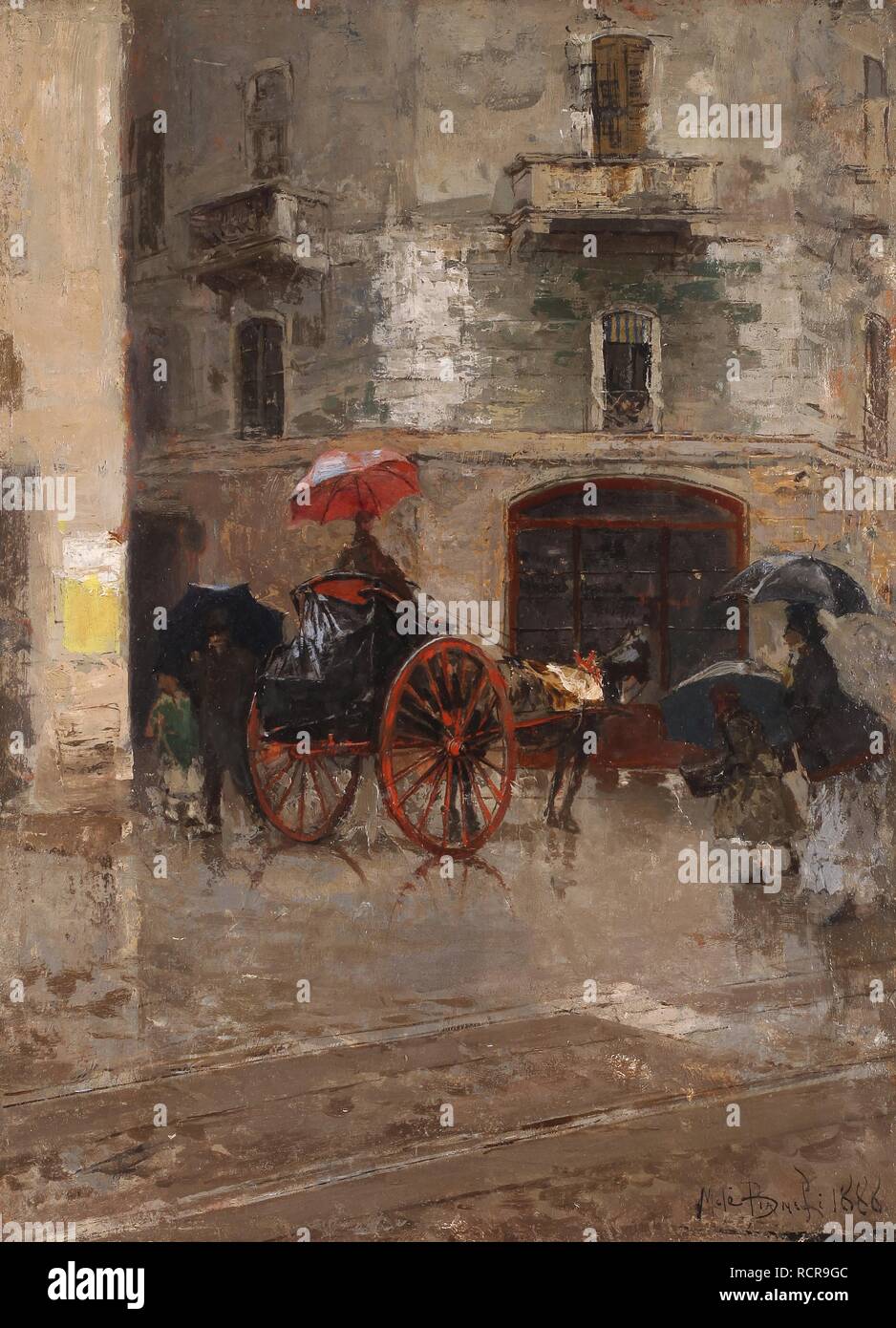 Rainy day in Milan. Museum: GAM Manzoni, Milano. Author: BIANCHI, MOSE ...