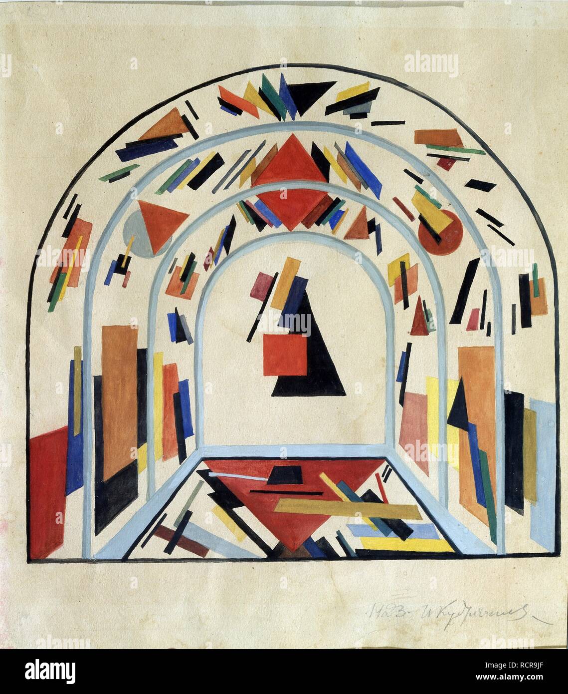 Suprematism stage design for a theatre play. Museum: PRIVATE COLLECTION ...