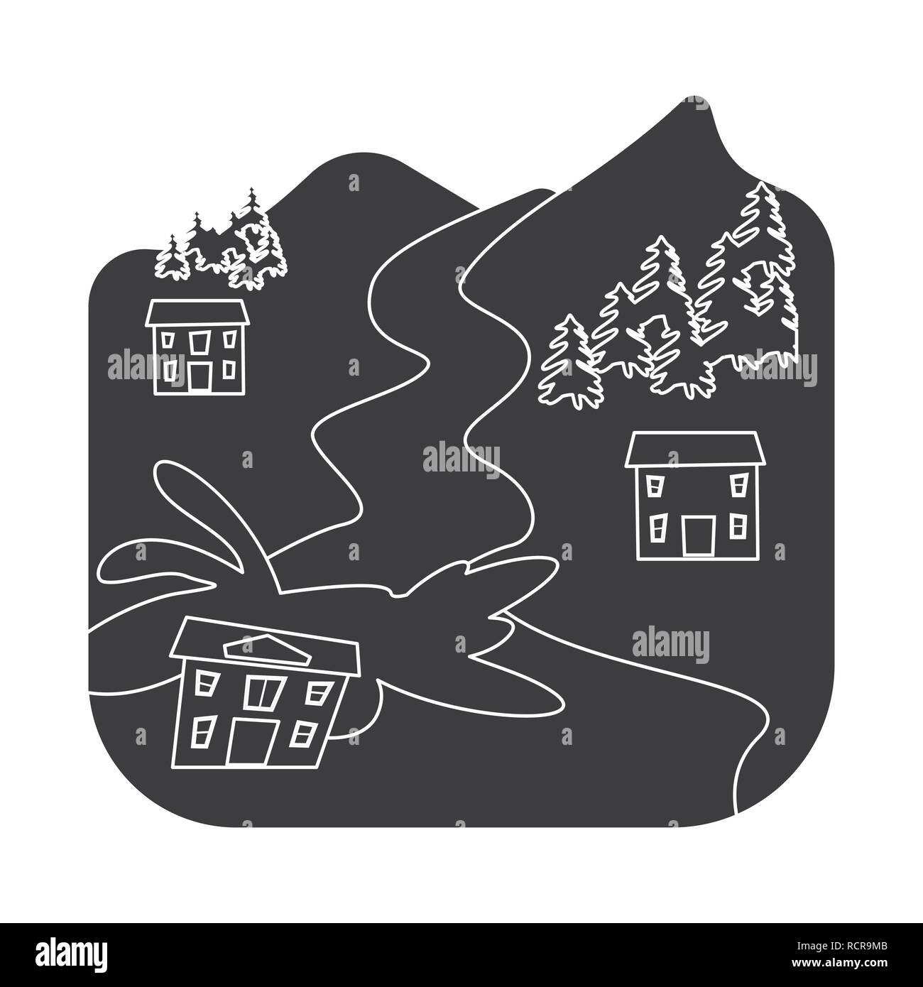 Isolated object of calamity and crash sign. Collection of calamity and ...