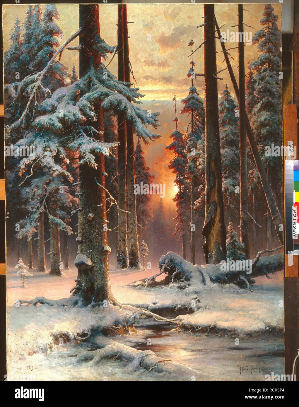 Winter Sunset in the Fir Forest. Museum: State Art Museum, Irkutsk ...