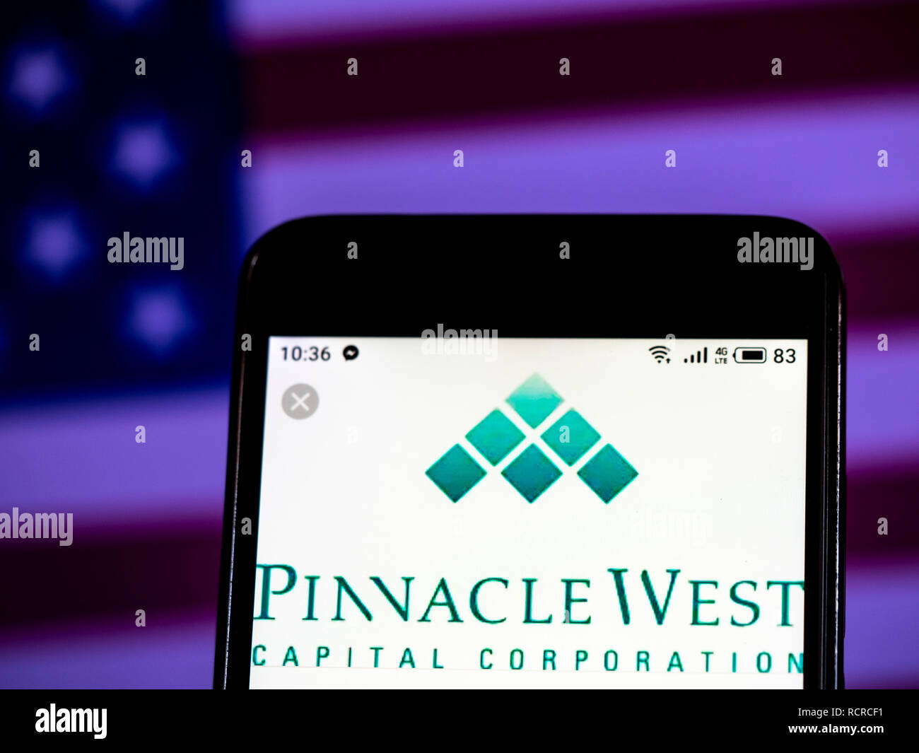 Pinnacle West Capital Company logo seen displayed on smart phone Stock ...