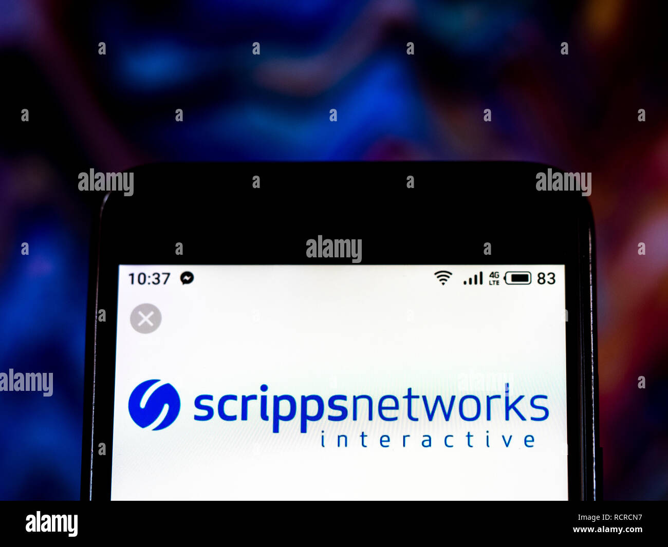 Scripps Networks Interactive Media company logo seen displayed on smart ...