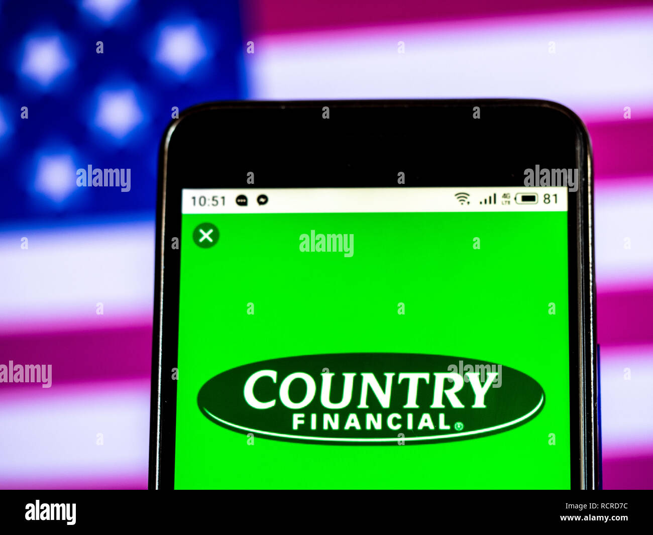 COUNTRY Financial Insurance company logo seen displayed on smart phone ...