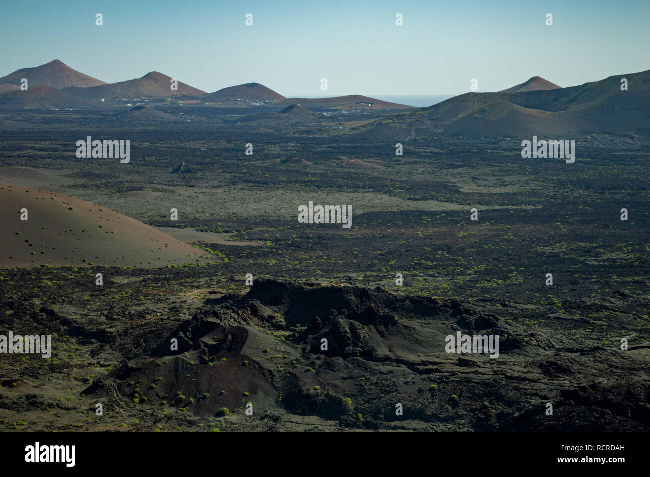 The volcanoes of Timanfaya National Park in Lanzarote, Canary Islands ...