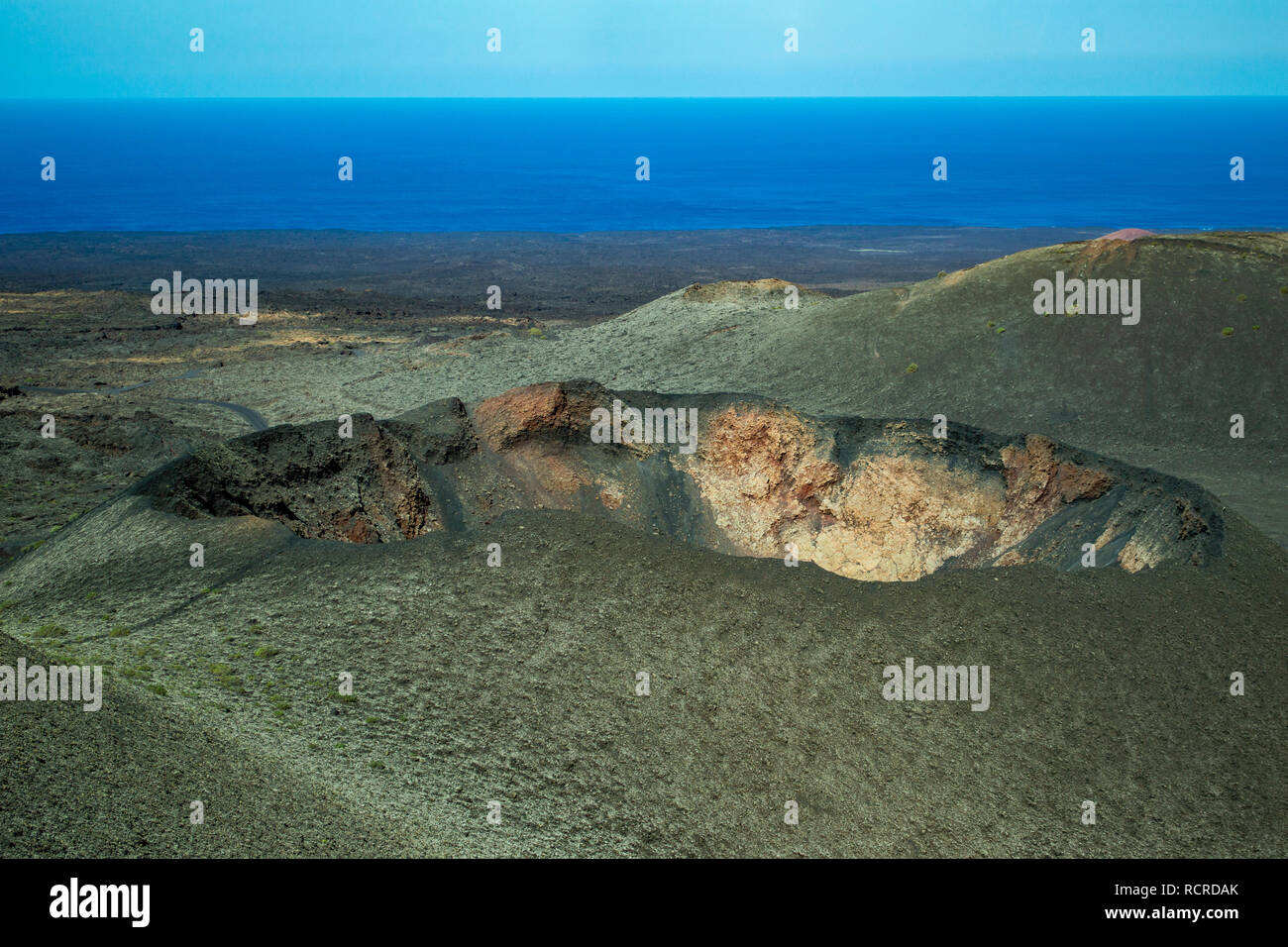 The volcanoes of Timanfaya National Park in Lanzarote, Canary Islands ...