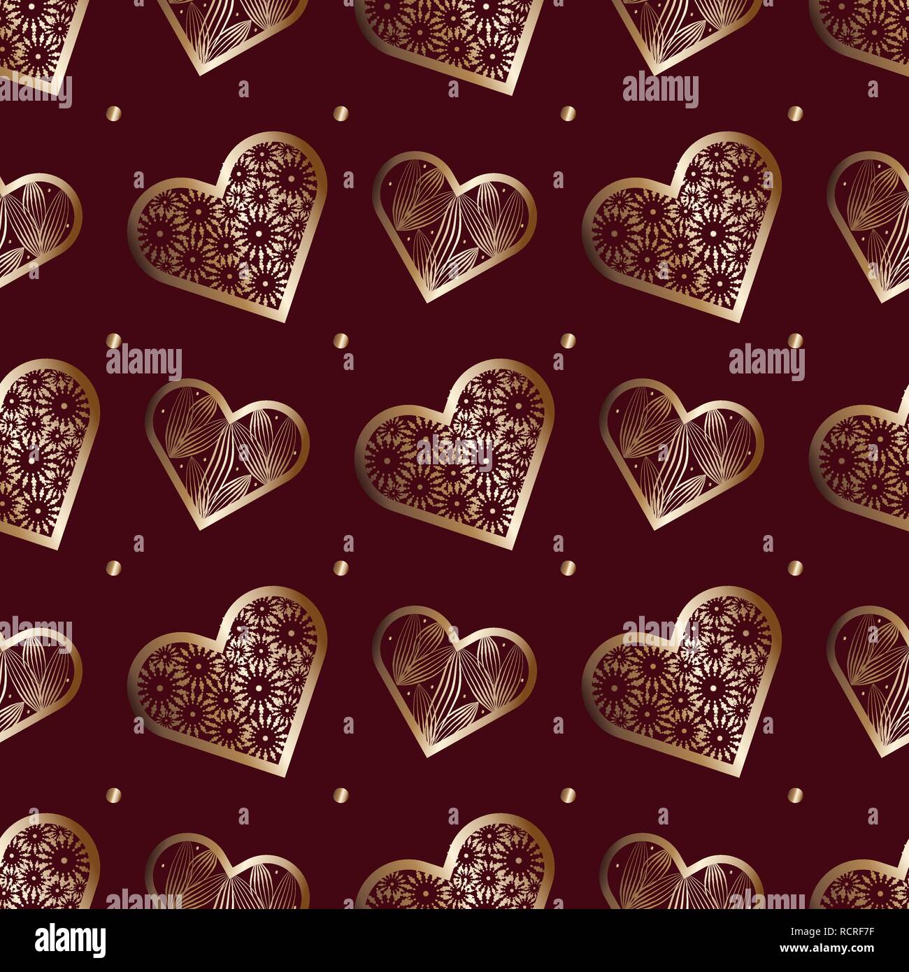 seamless pattern abstract lace hearts . Valentines day print. Love ...