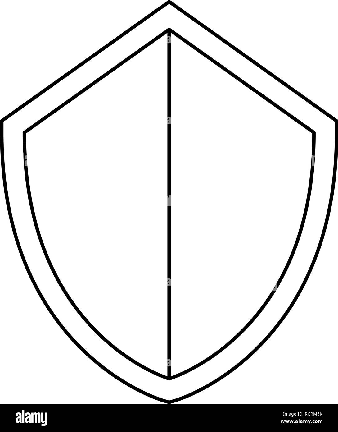 shield protection on white background vector illustration outline Stock ...